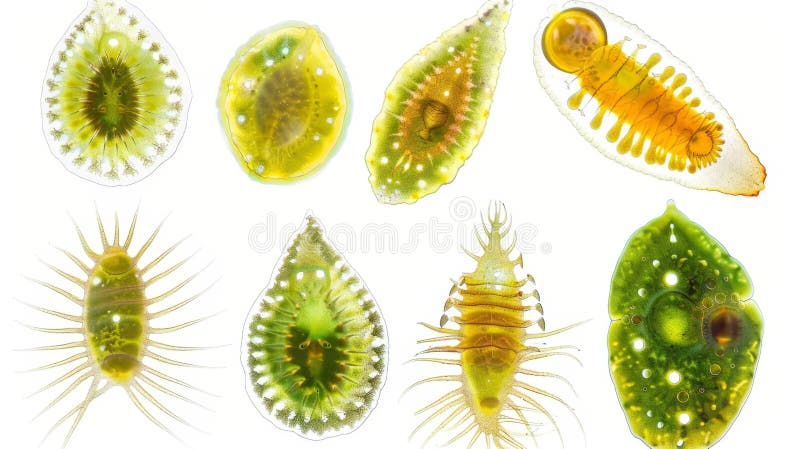 A Captivating Display of Ciliate Protozoa Showcasing Various Life ...