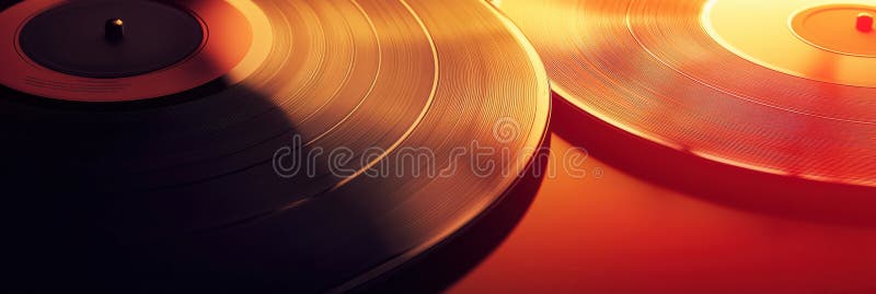 Captivating Display of 3D Vintage Vinyl Records with Beautiful Lighting ...