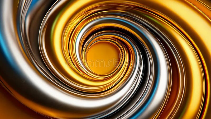 Engaging Gold and Silver Infinity Spiral with Psychedelic Movement and ...