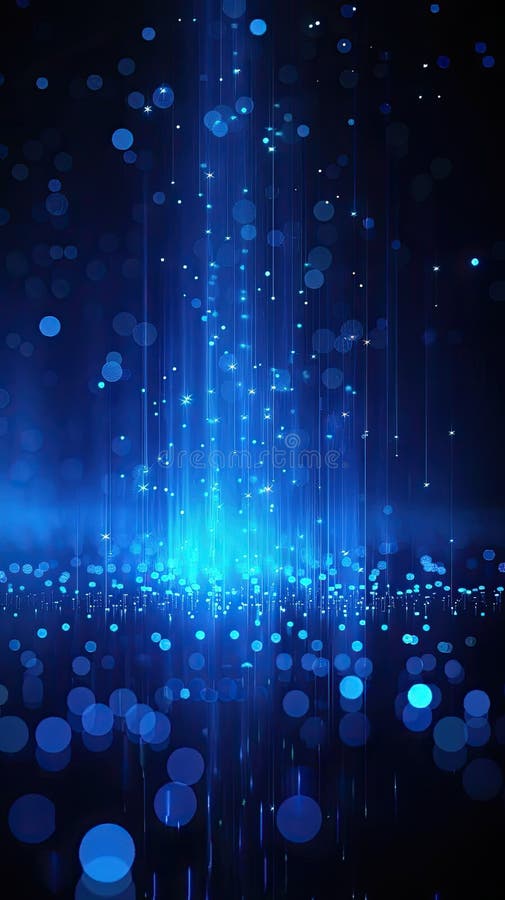 Illuminated Data Visualization Displaying Horizontal Light Columns ...