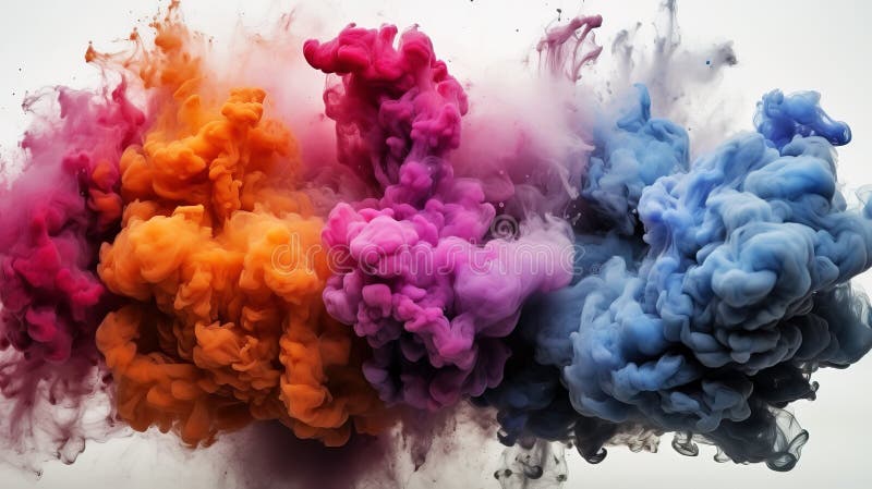 Vibrant Hues of Ink Clouds in Ethereal Dance. AI Generation Stock Photo ...