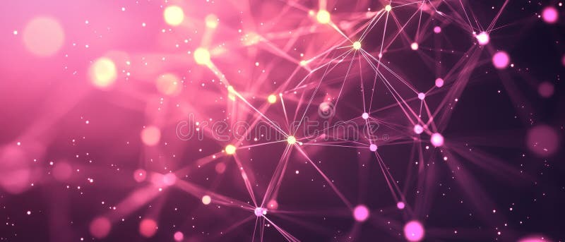 Abstract Network Design Glowing Nodes Connections Vibrant Purple Pink ...