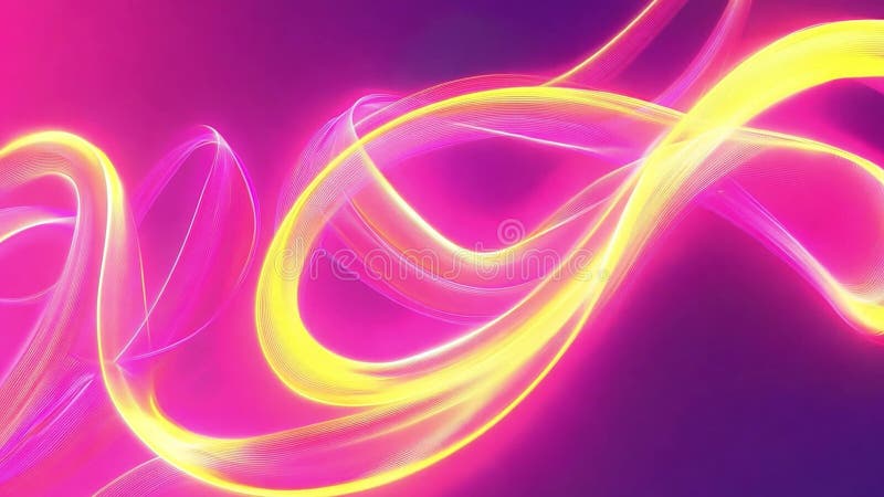 Vibrant Flowing Lights in Pink and Yellow Hues Create a Dynamic ...