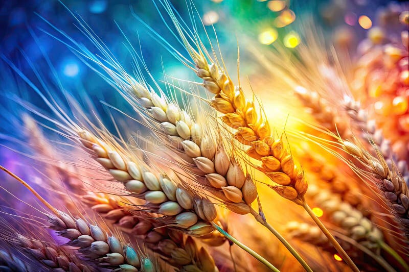 A Captivating Double Exposure of Cereal Grains an Abstract Background ...