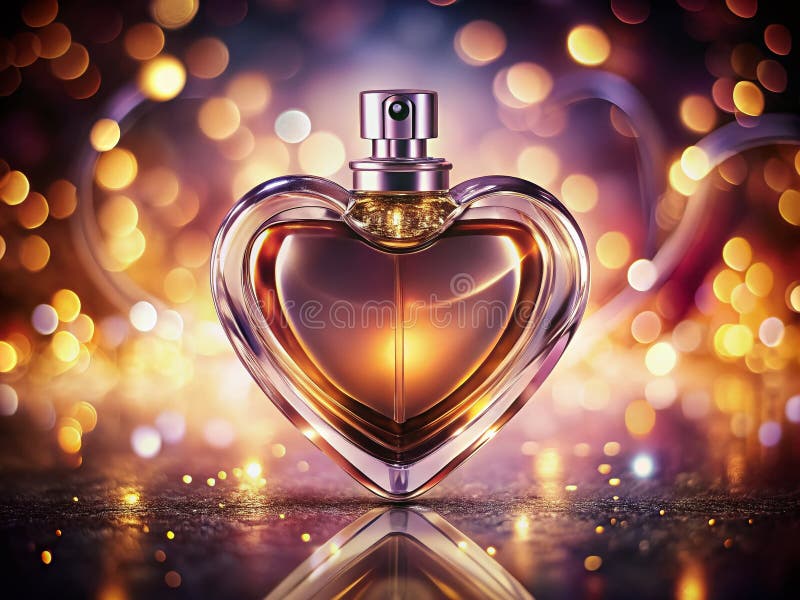 Captivating Double Exposure Design of a Perfume Bottle and Heart Logo ...