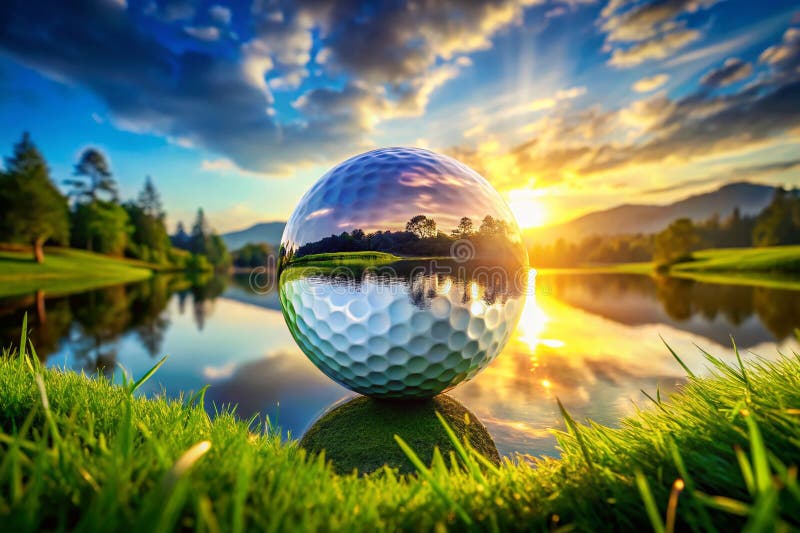 Natures Embrace of Sport a Double Exposure Golf Ball Image Showcases ...