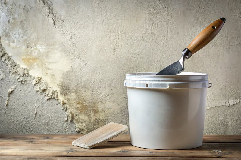 Double Exposure of Drywall Mud and Joint Knife a Construction Tool ...