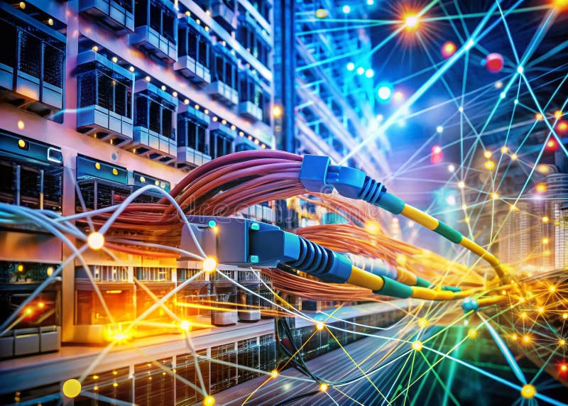 Intricate Network Connections a Double Exposure Depicting Modern ...