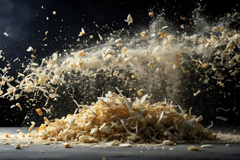 Stunning Double Exposure Image of Sawdust Falling Against a Dark ...