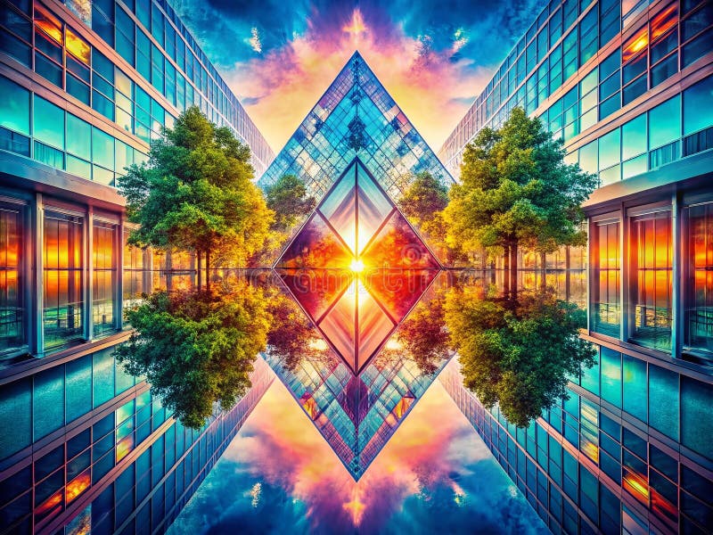 Intricate Double Exposure a Symmetrical Dance of Geometric Shapes for ...