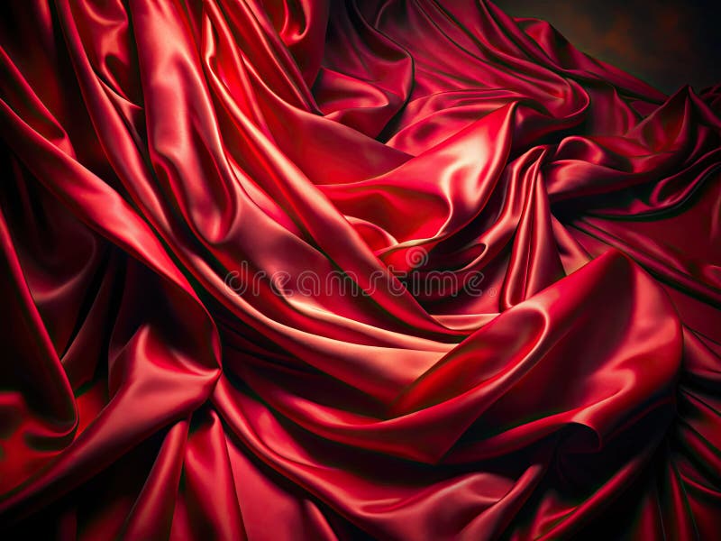 A Captivating Double Exposure of Luxurious Red Satin an AIGenerated ...