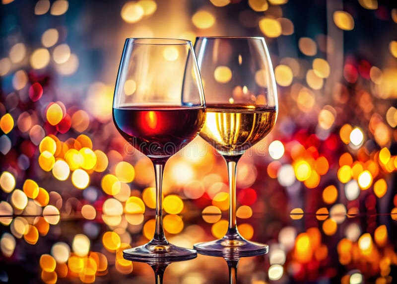 Captivating Double Exposure: Red and White Wine Glasses - a Stunning ...