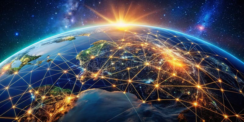 Unveiling the Global Network a Stunning DoubleExposure Satellite View ...