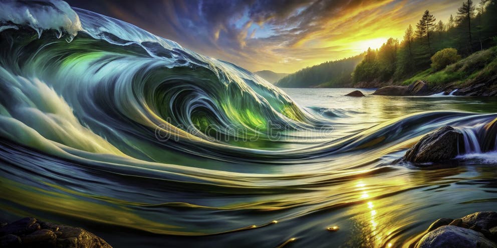 Captivating Double Exposure of Vibrating Water a Surreal Exploration of ...