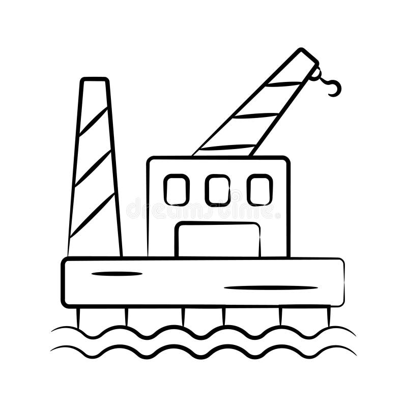 A Captivating Drawing Style Icon of Offshore Rig Stock Vector ...