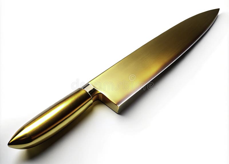 Stunning Golden Chef Knife in Drone Photography Elegant Culinary Tool ...