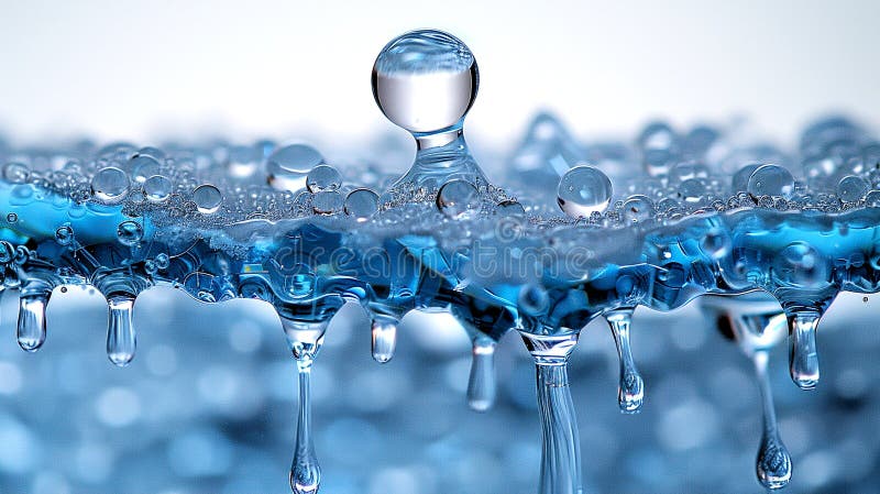 Captivating Droplets Suspended in Blue Liquid Create a Mesmerizing ...