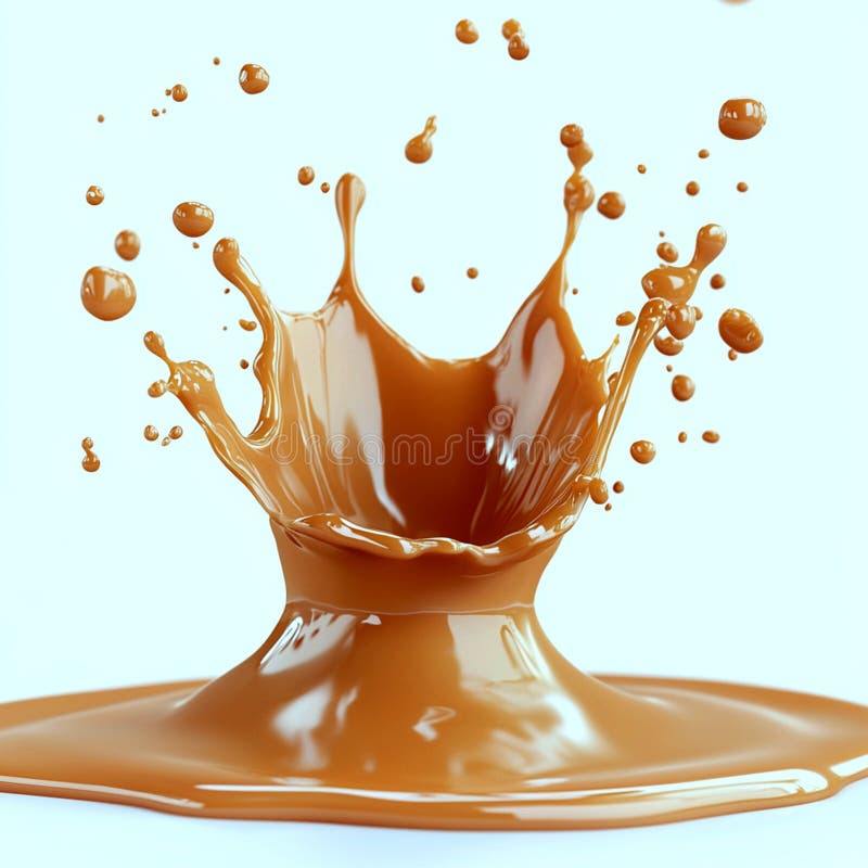 Chocolate Splash Liquid Motion Dessert Food Sweet Brown Isolated on ...