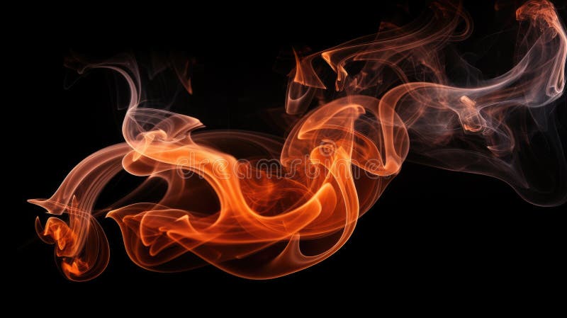 Fiery Dance: the Intertwining of Flame and Smoke Stock Illustration ...