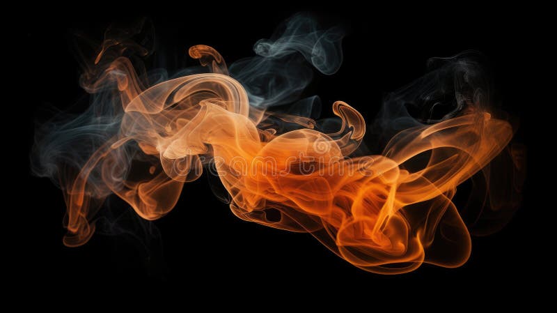 Fiery Dance: the Intertwining of Flame and Smoke Stock Illustration ...