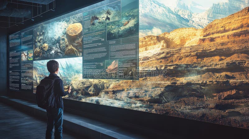 Geologic Time Scale Poster in Educational Museum Exhibit Display Stock ...