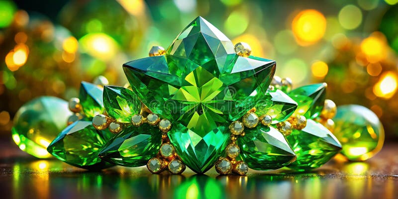 Captivating Emerald Gemstone Cluster a Luxurious Architectural Detail ...