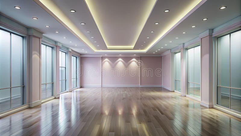 Inspiring Empty Pink Room Pastel Hues Soft Lighting and Modern ...