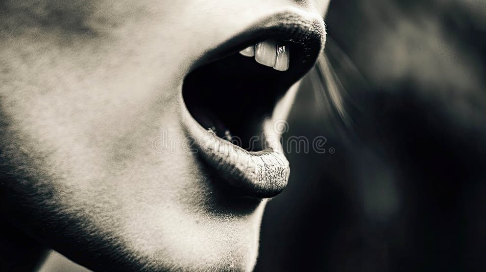 Captivating Expression of Sound As a Voice Breaks the Silence in a ...