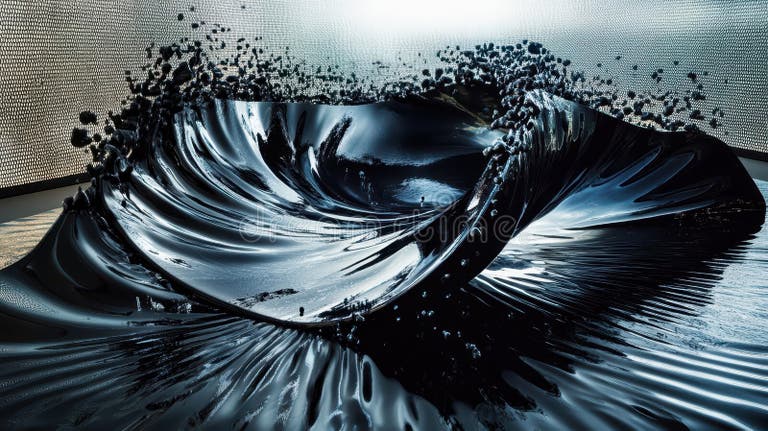 Captivating Ferrofluid Display with Dynamic Shape Formation Stock ...