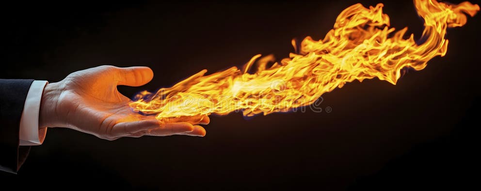Captivating Fire Effect in Hand Displaying Flames Stock Illustration ...