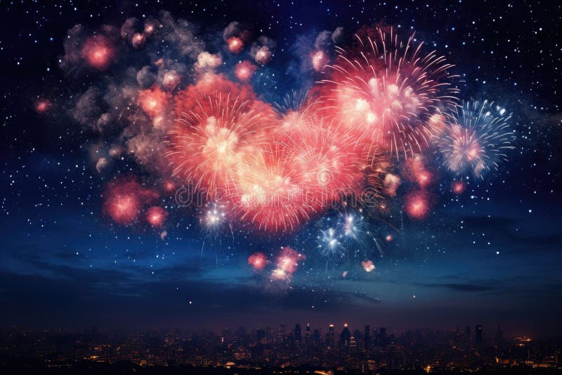 Captivating Fireworks Burst Open in a Vibrant Display of Colors and ...