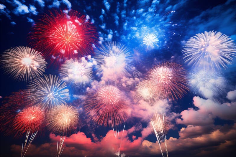 Captivating Fireworks Display. a Spectacular Array of Colors ...