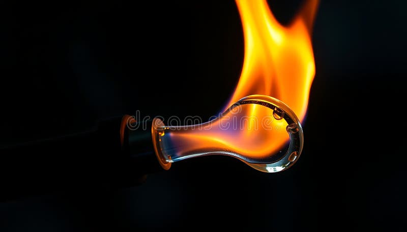Flame Burning in a Glass Container with Orange and Yellow Hues ...