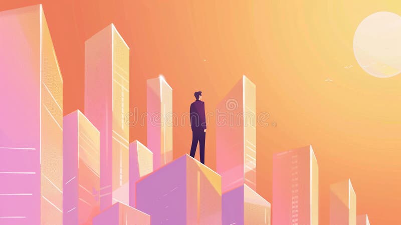 Reaching New Heights: a Journey of Ambition Stock Illustration ...