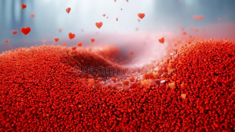 Captivating Floating Hearts in a Soft Abstract Love Scene Stock Footage ...