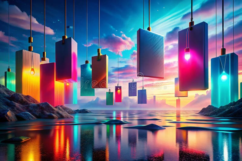 Captivating Floating Retail Tags Surreal Abstract Art Elevates Online ...