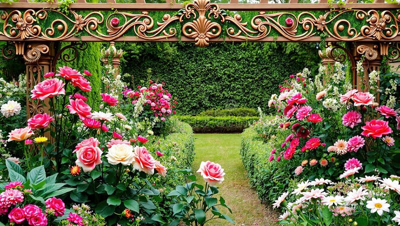 Captivating Floral Garden Design a Luxurious Website Header Image for ...