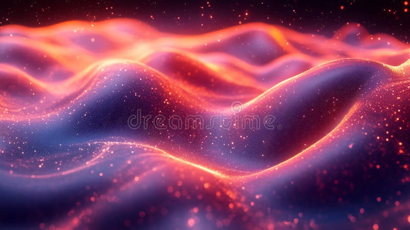 Captivating Flow of Light Waves with Sparkling Particles Stock Image ...
