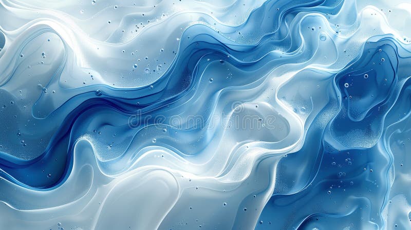 Captivating Fluid Wave-like Patterns in Blue White Shades Background ...