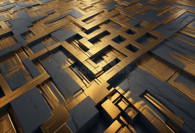 A Captivating Fusion of Gold and Grey in Stunning Digital Art Stock ...