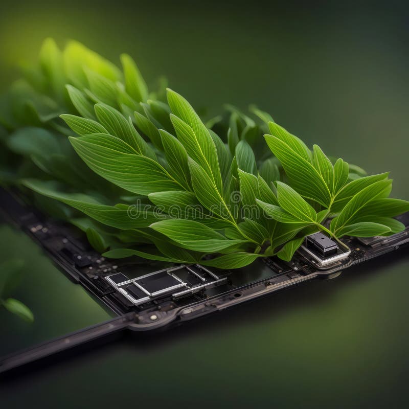 Digital Oasis: Tech Meets Nature Stock Photo - Image of nature, harmony ...