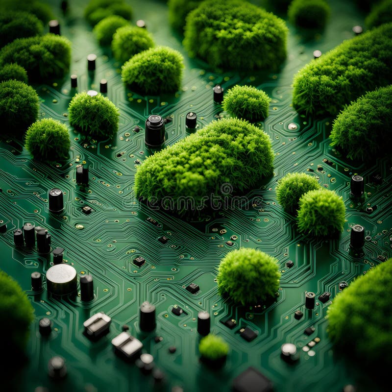 Digital Oasis: Tech Meets Nature Stock Photo - Image of garden, shrub ...