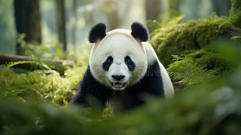 Captivating Gaze of a Giant Panda in Lush Greenery: a Symbol of Hope ...