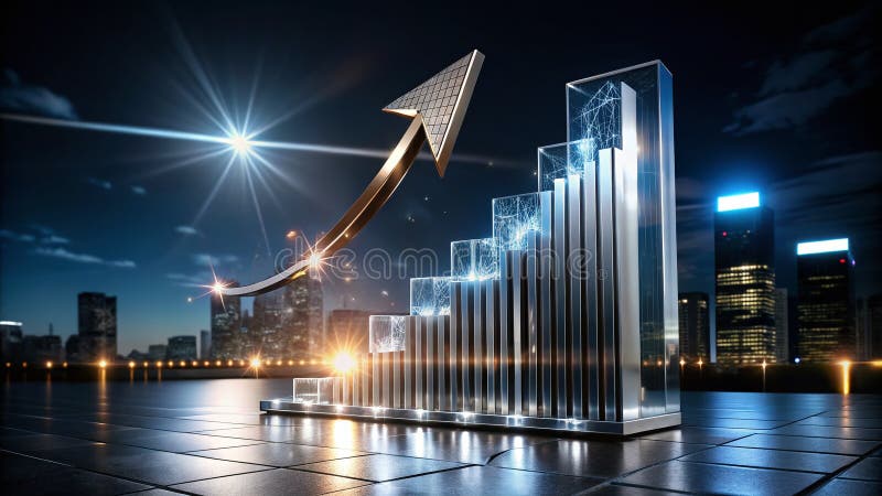 Captivating Glass Graph Sculpture at Night a Stunning Visual ...