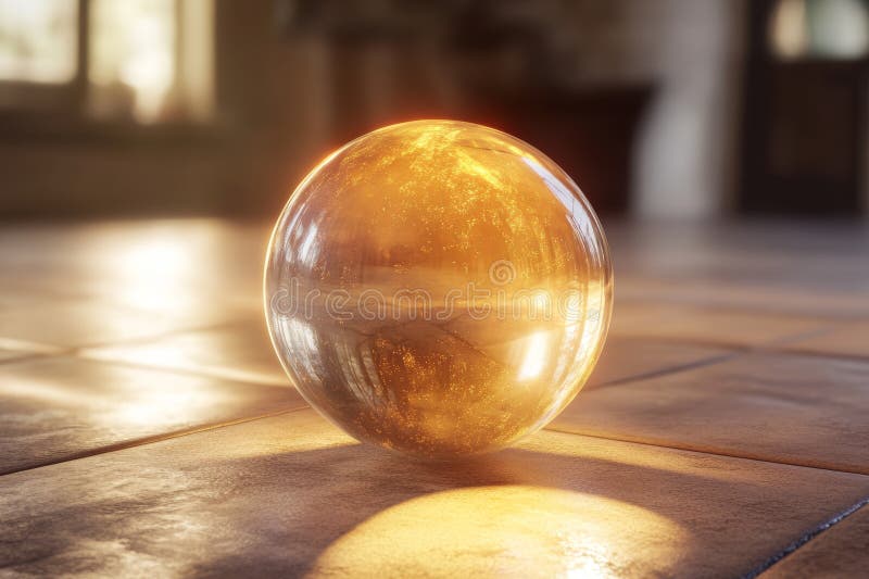 Captivating Glass Sphere Radiating Warm Light in a Modern Interior ...
