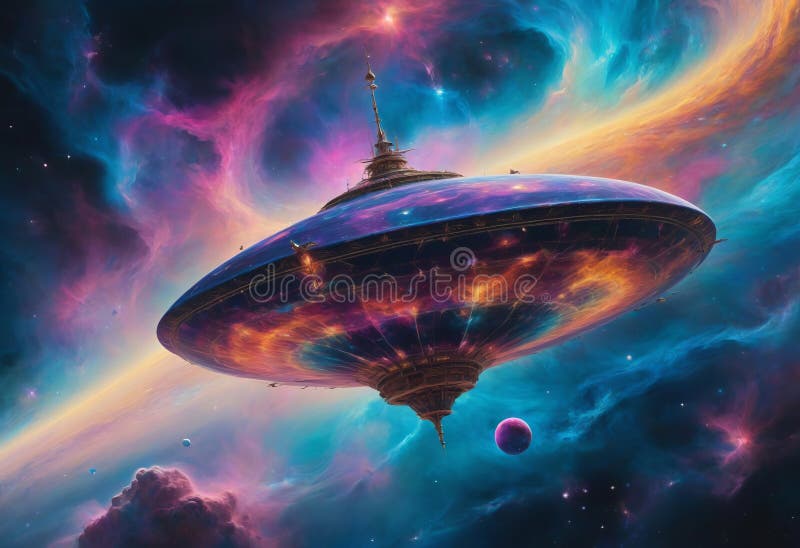A Captivating Glimpse into Cosmic Exploration Stock Illustration ...