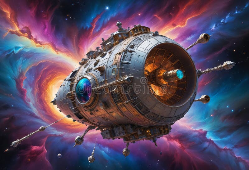 A Captivating Glimpse into Cosmic Exploration Stock Illustration ...