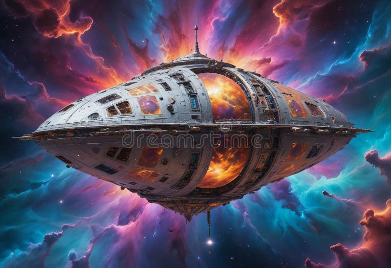 A Captivating Glimpse into Cosmic Exploration Stock Illustration ...