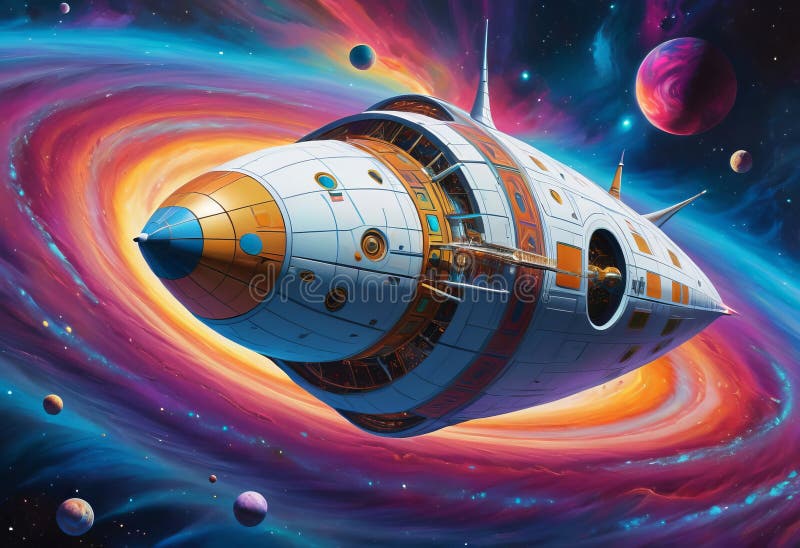 A Captivating Glimpse into Cosmic Exploration Stock Illustration ...