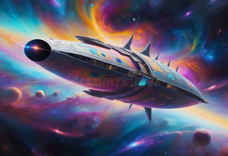 A Captivating Glimpse into Cosmic Exploration Stock Illustration ...